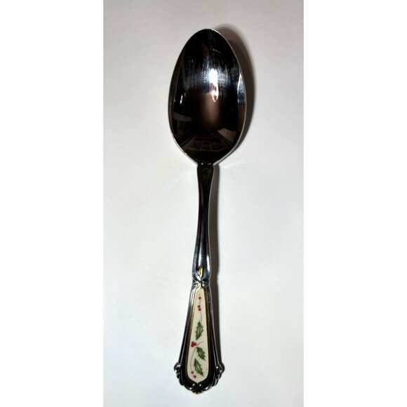 Lenox | Dining | Vintage Lenox Holiday Holly Berry Stainless Serving ...